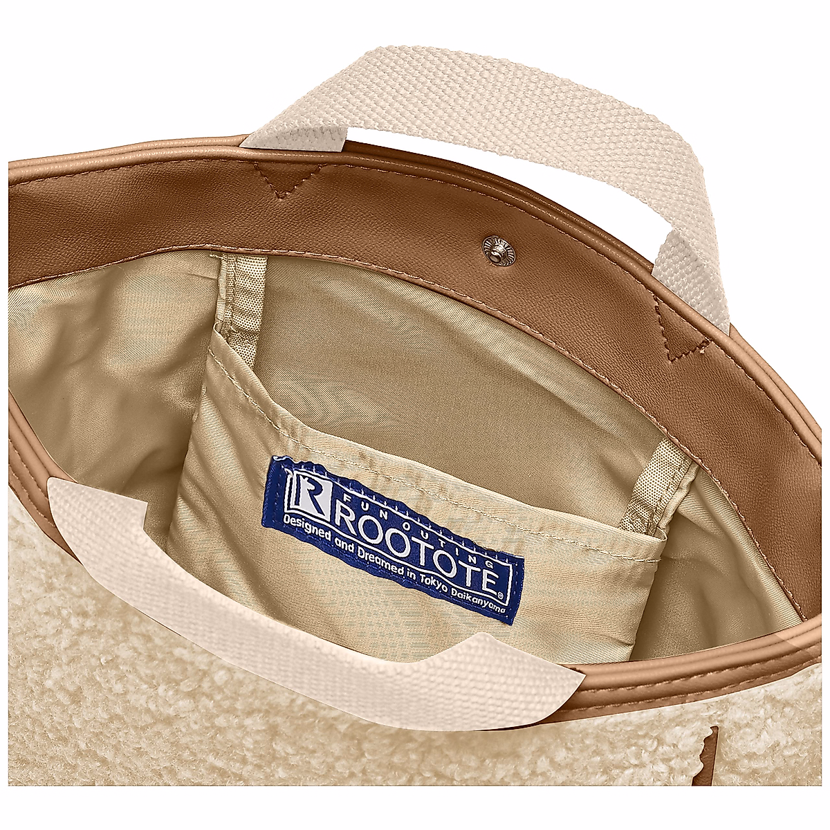 ROOTOTE 1349 Women's Mini Shoulder Tote Bag, EU Square, 2-Way, Boa A, Ivory