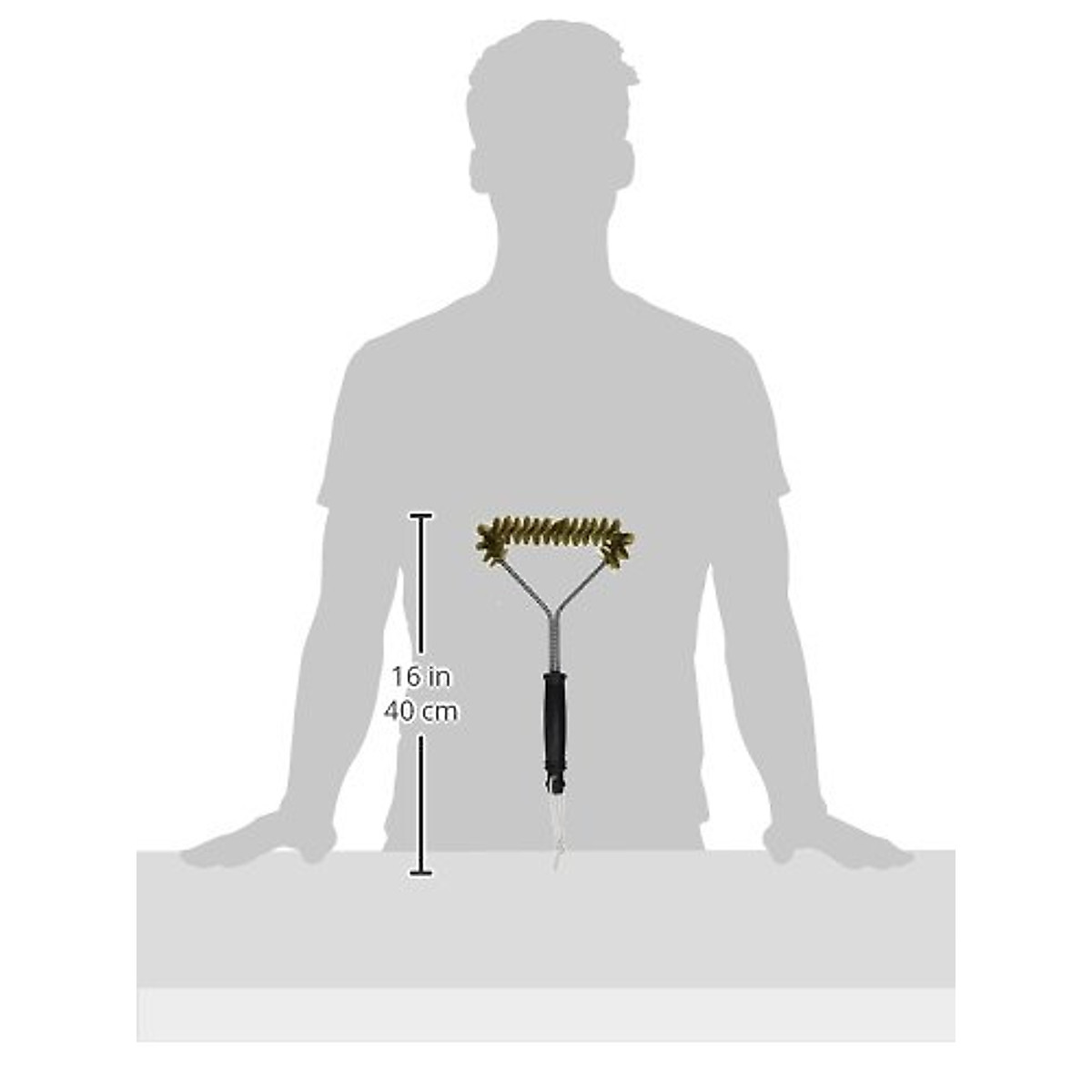 Brushtech B106C Wide-Faced 12-Inch Barbecue Grill Brush,White