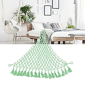 Toy Storage Hammock Tassel Sturdy Cotton Rope Stuffed Animal Storage Net Fruit Green