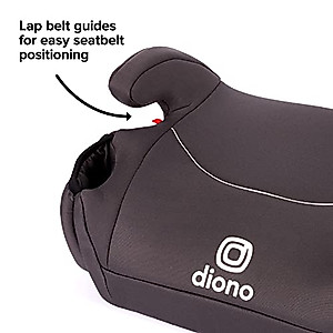 Diono Solana, No Latch, Pack of 2 Backless Booster Car Seats, Lightweight, Machine Washable Covers, Cup Holders, Black