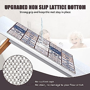 Square Shower Mat 24x24 Inch Non Slip Bath Mat for Inside Shower Loofah Shower Mat for Elderly Soft Textured Foot Massage Pad Bathroom Floor Mat for Wet Area, Without Suction Cups, Quick Drying