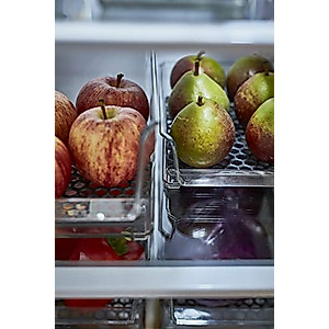 Spectrum Diversified Hexa in-Fridge Small Refrigerator Bin for Storage and Organization of Fruit Vegetables Produce and More, 8.5 x 6 x 2.25, Clear/Dark Gray