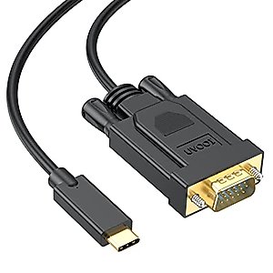 UVOOI USB C to VGA Cable 3 Feet, USB Type C to VGA Adapter 3.3FT Cable Compatible with Thunderbolt 3, MacBook Pro/Air, iPad Pro, Dell XPS 13/15/17, Surface Book 3/Pro 7, Samsung Galaxy S22/S20/S10