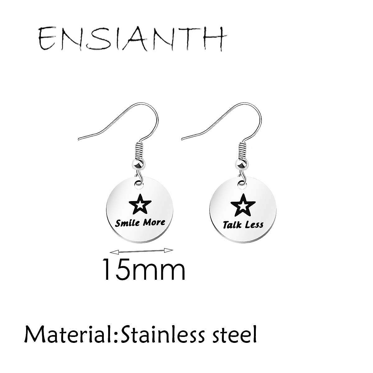 ENSIANTH Hamilton Broadway Musical Inspired Gift Talk Less Smile More Earring Theater Jewelry Gift for Her (Talk Less Earrings)