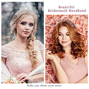 Maid of Honor Gifts Rhinestone Tiara Headband Bride Accessories for Bachelorette Hen Party Bridal Shower Bride Bridesmaid Summer Wedding Headpiece Hair Accessories, Silver Rhinestone