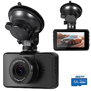 REIZIX Dash Cam 1080P Full HD, 64G SD Card, On-Dashboard Camera Video Recorder Dashcam for Cars with 3" IPS LCD Display, Night Vision, WDR, Motion Detection, Parking Mode, G-Sensor, 170° Wide Angle