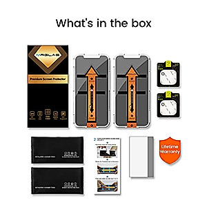 MRGLAS [2+2] Pack Privacy Screen Protector Compatible iPhone 12 Pro Max 6.7 with Camera Lens Protector 9H Tempered Glass [Auto Alignment Kit][10X Military Shockproof] Diamonds HD Glass Film[Anti-Spy]