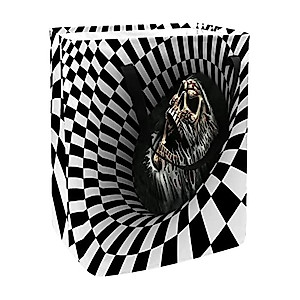 Grunge Skull Escape from Chess Spira Print Collapsible Laundry Hamper, 60L Waterproof Laundry Baskets Washing Bin Clothes Toys Storage for Dorm Bathroom Bedroom