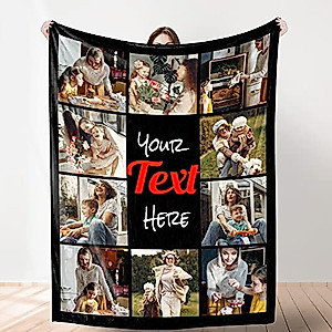 YESCUSTOM Custom Blanket with Photo Text Collage Personalized 10 Photo Throw Blanket Using My Own Pictures, Made in USA Gifts for Mom Dad Family Sisters Friends Kids Wife_Text-9-Daddy