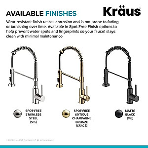 Kraus KSF-1610SFS Bolden Touchless Sensor Commercial Pull-Down Single Handle 18-Inch Kitchen Faucet, Spot Free Stainless Steel