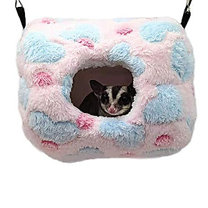 Hanging Tunnel for Small Animals, Bucket Shape Warm Sugar Glider Hammock Nest, Critter Cage Accessories Bedding for Hamster Hedgehog Gerbil Rat