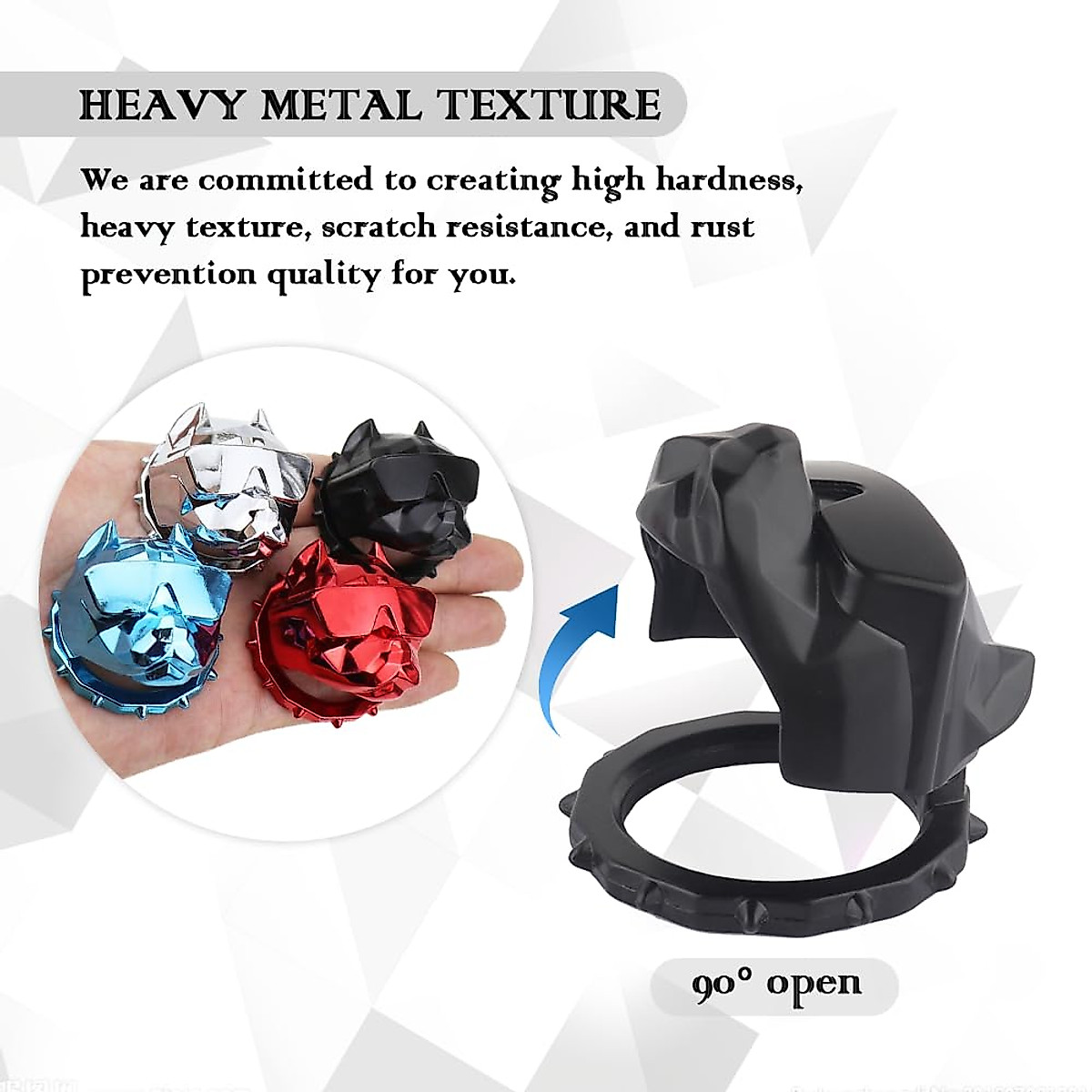 NHHC Car Push Start Button Cover,Heavy Duty Car Ignition Button Cover with Cool Dog Design for Car Decorations,Universal Car Interior Accessories Engine Start Stop Button Cover (Black)