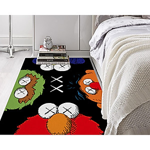 Hypebeast Area Rug Graffiti Art Decor Rugs Modern Abstract Art Pop Carpet for Living Room Bedroom Playroom Home Decor Non-Slip Mat Gift for Christmas 3.3' x 5'