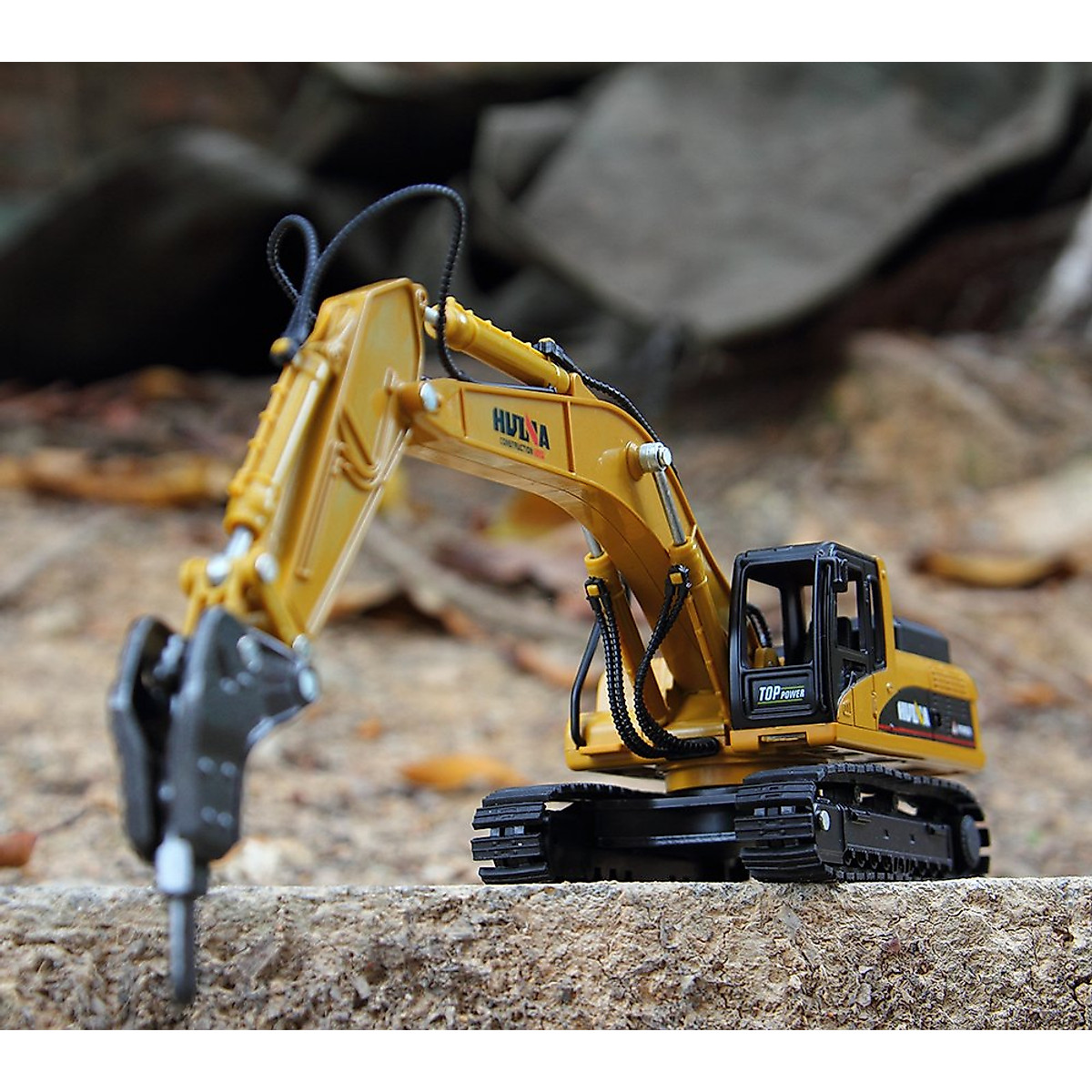 Gemini&Genius Drill Excavator Construction Site Vehicle Toys 1:50 Scale Diecast Digger and Driller Engineering Dump Truck Collectible Toys for Kids and Decoration for House (Demolition Machine)