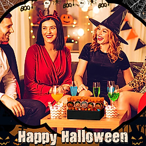 Photect 50 Set Halloween Test Tubes 100 x 16 mm Clear Plastic Tubes with Caps 10 ML Candy Tubes for Candy Storage, Scientific Experiments, Halloween Party Favors