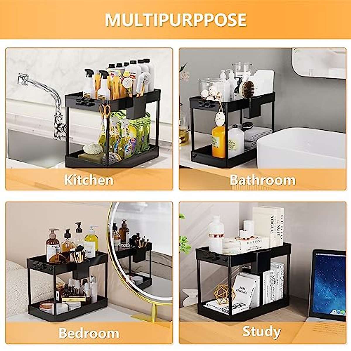 Johamoo Instant Dry Sink Organizer & Under Sink Organizer Set