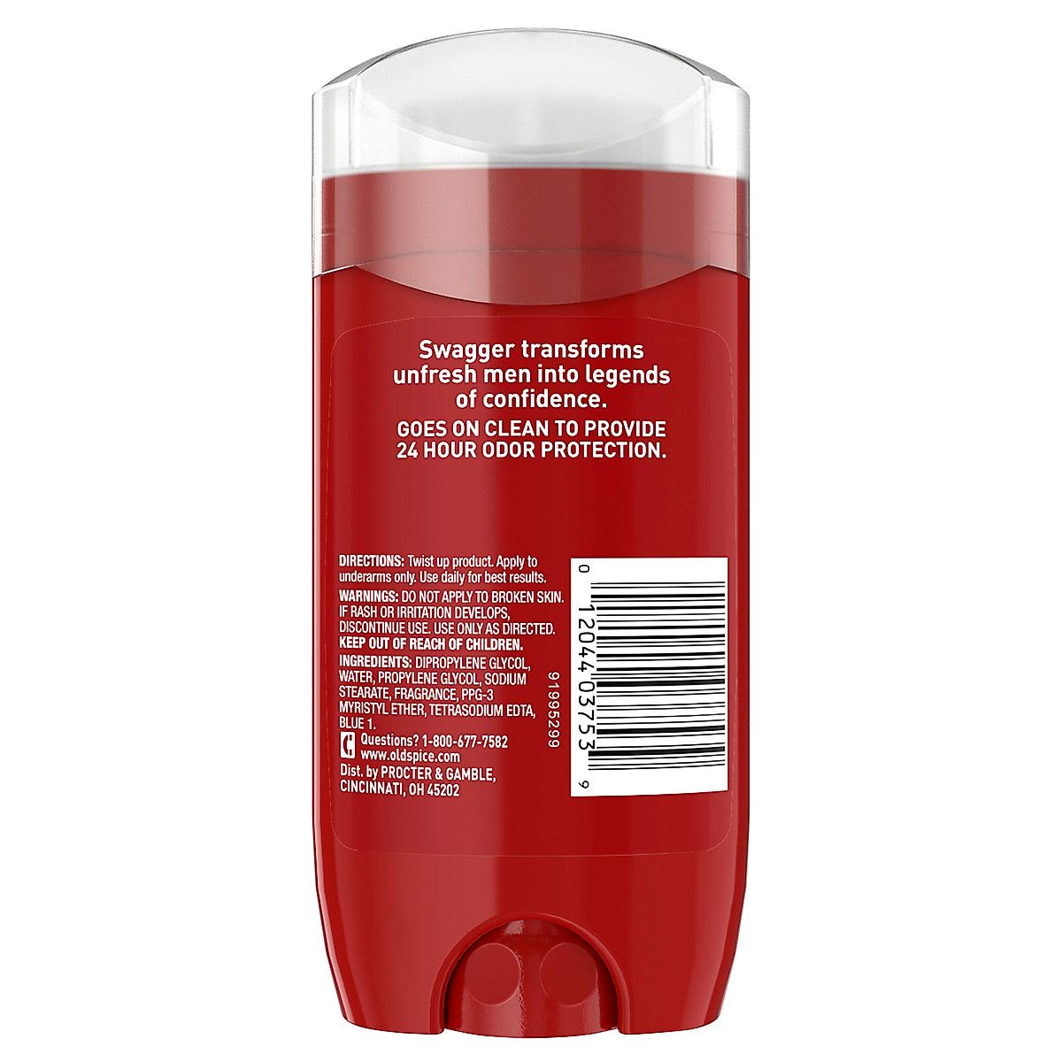 Old Spice Aluminum Free Deodorant for Men Swagger Lime & Cedarwood Scent Red Collection 3 Oz (Pack of 3)