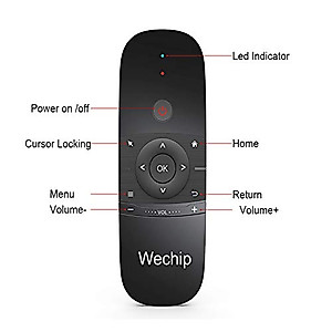 Air Remote,WeChip 2.4G Wireless Keyboard W1 Remote Control for Android TV Box/PC/Projector/HTPC/All-in-one PC and More