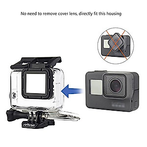 SOONSUN Waterproof Housing Case for GoPro Hero 7/6/5 Black Hero (2018), 45 Meters Underwater Protective Diving Housing Shell Case with Bracket Accessories for GoPro HERO7 HERO6 HERO5 Black Cameras