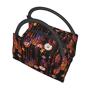 ASYG Native American Ethnic Art Lunch Bag Box Indian Tote Lunch Container Insulated Meal Handbag For Home Office Work Outdoor