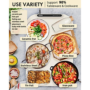 Electric Warming Mat for Food, 3 Adjustable Temperature - PONPUR Silicone Food Warmer Tray for Parties, Full Surface Heating, Auto Power Off, Foldable Hot Plate for Gatherings, Buffet, Family Meals