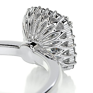 Solid Gold Handmade Engagement Ring 3 CT Radiant Cut Moissanite Diamond Halo Bridal Wedding Ring for Anniversary Propose Gift (14K Solid White Gold)