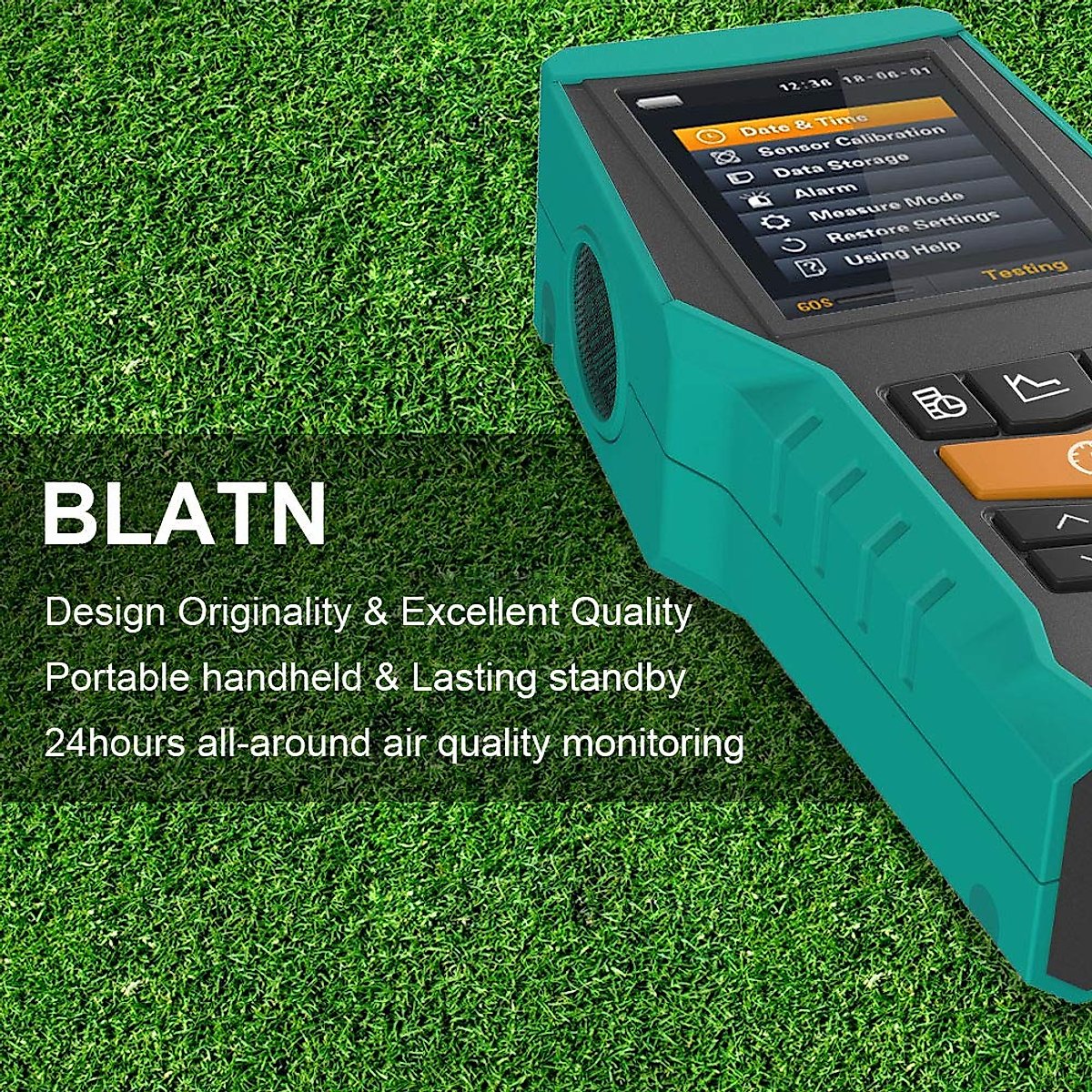 BLATN Smart 128s Air Quality Monitor Indoor CO2 PM2.5 TVOC Meter Formaldehyde HCHO Detector VOCs Pollution AQI Tester PM1.0 PM10 Dust Particle Counter Data Logger Home