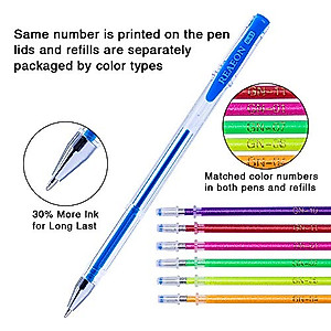 Gel Pens, Reaeon 200 Pack Pen with Case for Adult Coloring Books, 100 Color Markers Plus 100 Refills for Drawing Painting Writing.