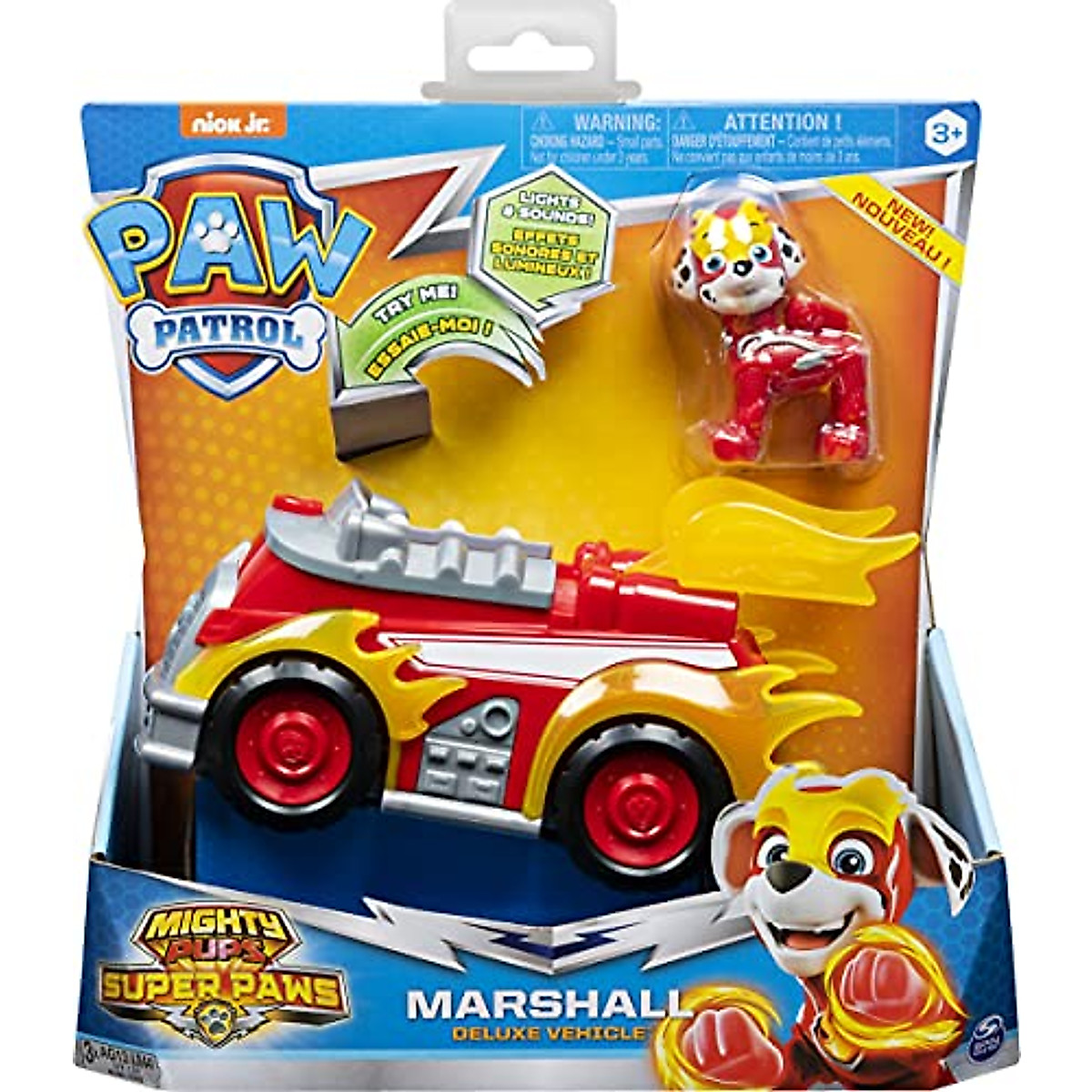 Paw Patrol, Mighty Pups Super Paws Marshall’s Deluxe Vehicle with Lights and Sounds