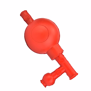 Rubber Pipette Filler Labware Rubber Suction Bulb Filling Ball with 3 Valves Pipettor Accessory for Chemistry Labware(Red)