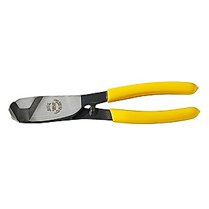 Klein Tools 63028 Cable Cutter, Coaxial Cable Cutter cuts up to 3/4-Inch Aluminum and Copper Coaxial Cable with One-Hand Shearing,Yellow