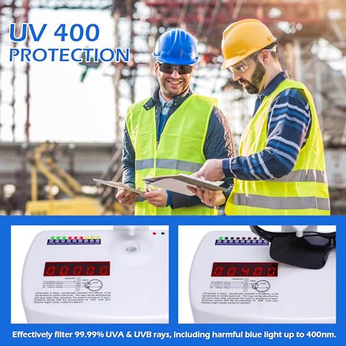 OXG 6 Pack Tinted Safety Glasses for Men and Women, UV-Block Safety Goggles ANSI Z87.1 Protective Eyewear Impact & Scratch Resistant Eye Protection