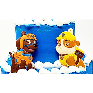 Paw Patrol Cake Topper Set Featuring Ryder, Zuma, Chase, Rubble, Marshall and Skye (Unique Design)