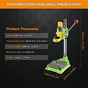 BEAMNOVA Drill Press Stand for Hand Drill Benchtop Industrial Kit Tool Holder 90 Degree Clamp Workbench Repair Tool