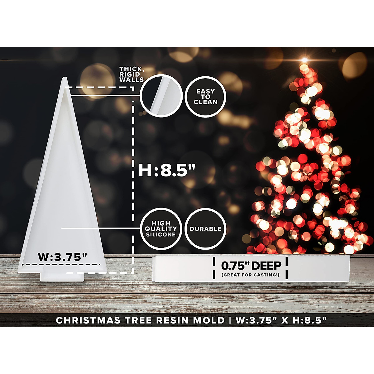 CROWNMADE Resin Christmas Tree Mold Silicone Christmas Mold for Resin Decoration