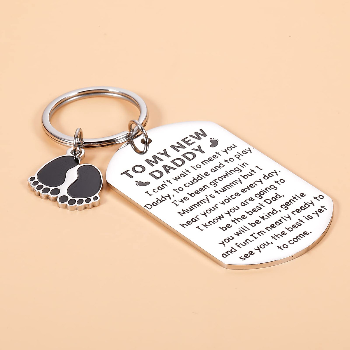 Daddy Dad To Be Gifts New Dad Keychain Gifts for Men First Baby Gift for Dad Daddy Husband Boyfriend from Mom Wife Baby Christmas Pregnancy Announcement Gifts Fathers Day Keepsake from Son Daughter