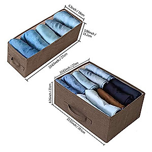 Byouth Dresser with 7 Drawers - Furniture Storage Tower Unit for Bedroom, Hallway, Closet, Office Organization - Steel Frame, Wood Top, Easy Pull Fabric Bins (Brown)