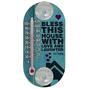 La Crosse 204-154B 4" Indoor/Outdoor Window Thermometer - Bless This House