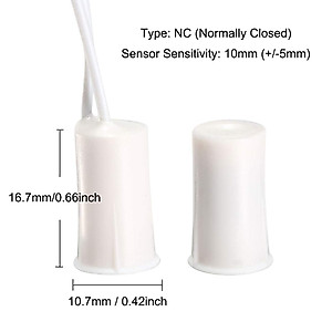 VictorsHome Magnetic Reed Switch RC-33 NC Recessed Wired Window Door Contact Sensor for Home Security and Burglar Alarm Systems 5 Pcs