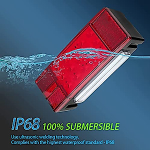 Serlainxin Boat Trailer Lights, Waterproof Trailer Lights Kit, Brake Running Tail Turn Signal License Plate, Heavy Duty Submersible Rear Lights for Trailers, Truck, Marine Boat