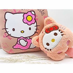 Fa-Doara Kitty Mini Backpack Purse for Women and Teens, Cute Backpack Purse with Plush Keychain, Small Backpack Wallet Pouch Purse Shoulder Bag
