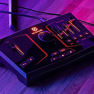 M-Game Solo USB Audio Interface Mixer for Streaming and Gaming with XLR Microphone in, Optical in, Voice FX, Sampler, Lights and Software