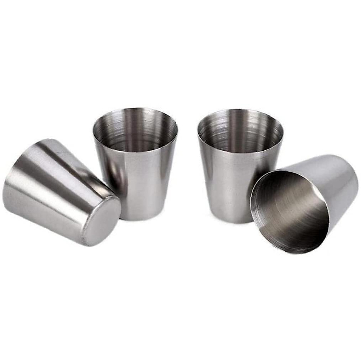 Stainless Steel Shot Cups Shot Glass Drinking Metal Shooters Leather Cup Holder For Whiskey Tequila Liquor Great Barware Gift 4Pcs/Set Durable processing