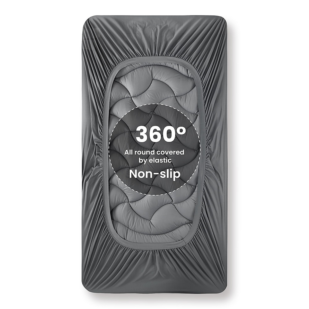 SLEEP ZONE Cooling Twin Mattress Topper for Single Bed, Premium Zoned Cool Mattress Pad Cover, Padded Mattress Protector Breathable Washable, Deep Pocket 8-21" (Grey, Twin, 39 x 75)