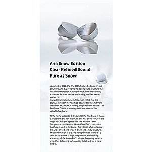 Moondrop Aria Snow Edition Wired Earbud High Performance Diamond-Like Diaphragm ARIA SE Dynamic Driver 0.78 Pin in-Ear Earphone