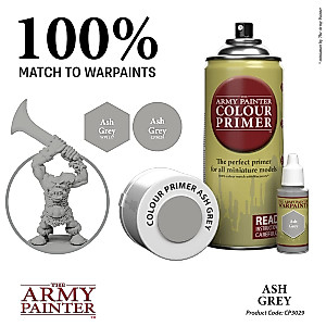 The Army Painter Color Primer Spray Paint, Ash Grey, 400ml, 13.5oz - Acrylic Spray Undercoat for Miniature Painting - Spray Primer for Plastic Miniatures