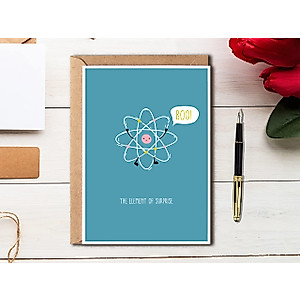 OystersPearl The Element Of Surprise - Science Birthday Card - Elements Card - Funny Birthday Card - Science Puns - Science Card - Chemistry Birthday Cards