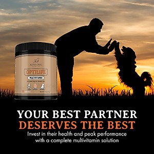 OptiLife Multivitamin for Adult Dogs - Contains Probiotics, Allergy Support, Joint Support, Muscle Recovery, and Skin & Coat Support - Powder Supplement (60 Servings)