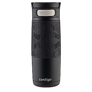 Contigo,Stainless Steel 72086 TRANSIT 16OZ MATTE BLACK GRIP A, 1 Count (Pack of 1)