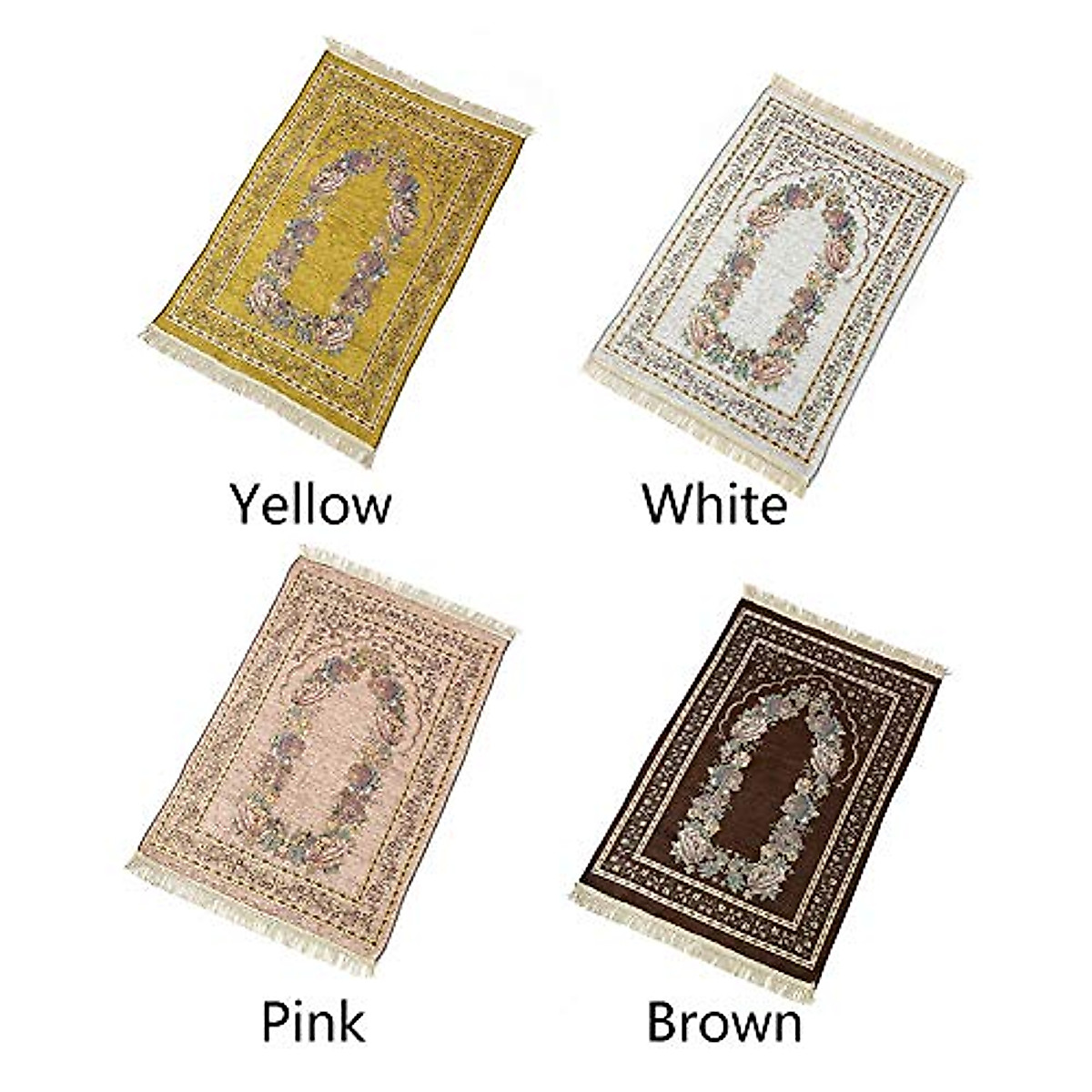 Lovt Praying Rug,Portable Folding Prayer Carpet Floral Prayer Mat Rug Anti Slip Cotton Polyester Travel Praying Rug for Church, Home,Hall, Camping